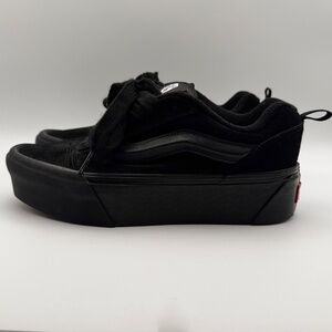 Vans | Shoes | Nwot Vans Rare Knu Stack Triple Black Platform Puffed ...